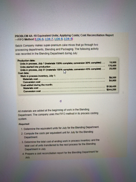 Solved S#0° 2:1 Open EXERCISE 4A-9 Equivalent Units: | Chegg.com