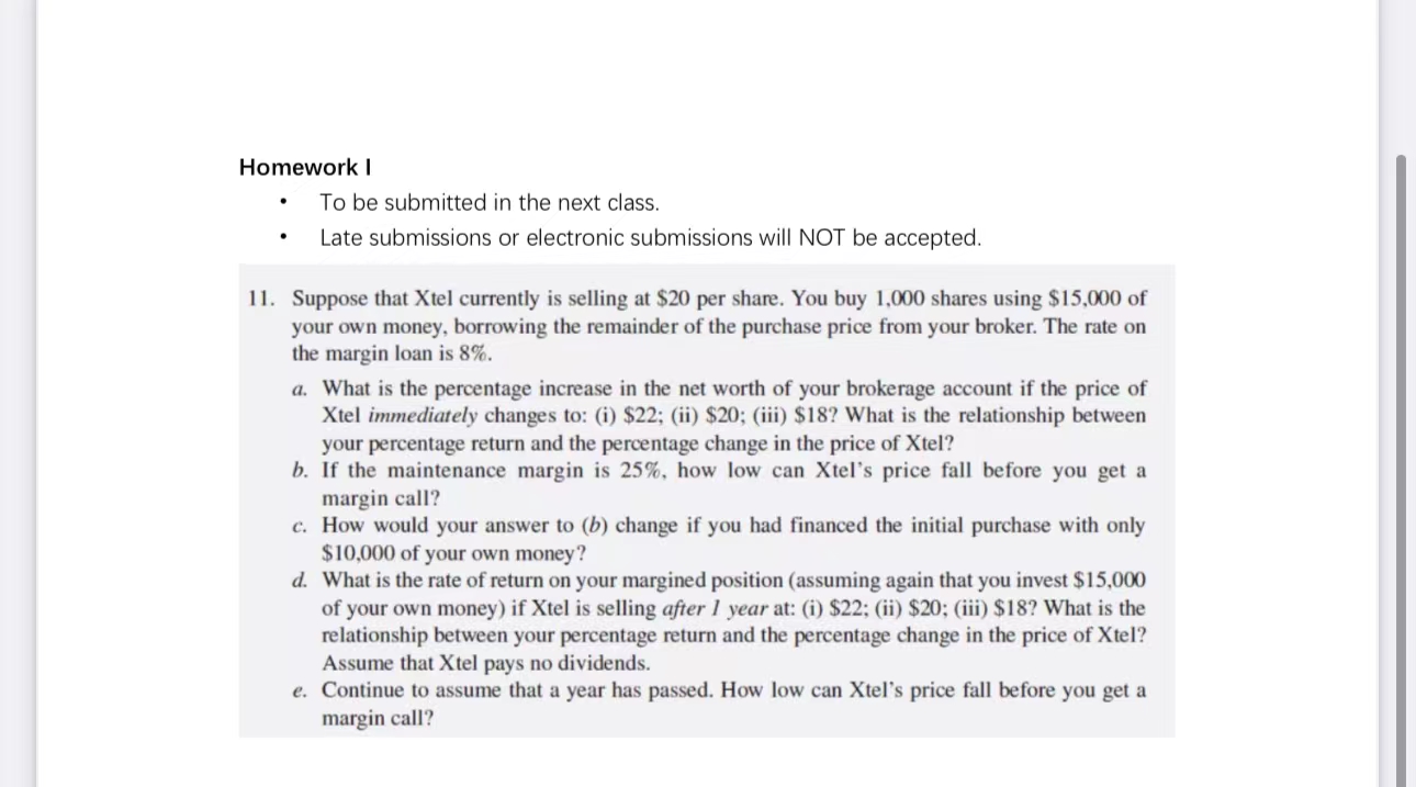 Solved Homework ITo be submitted in the next class.Late | Chegg.com