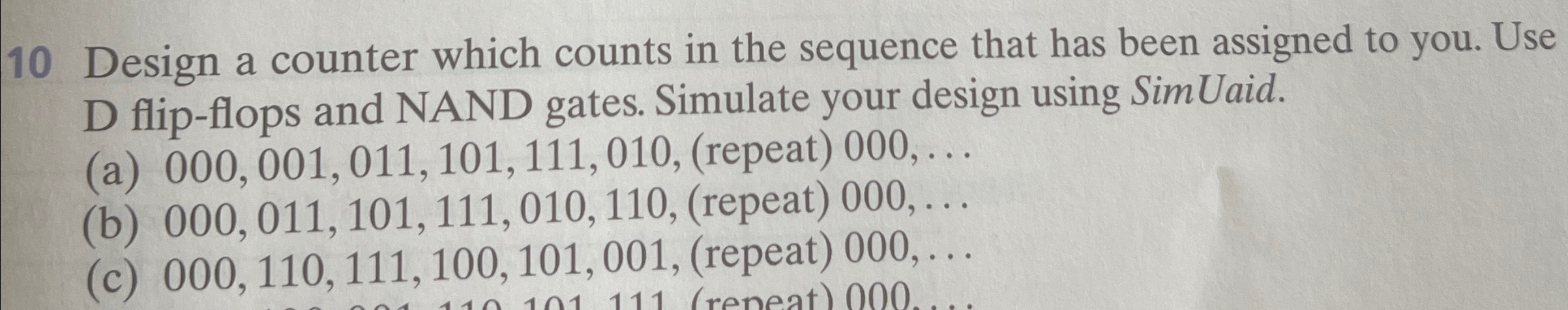 Solved 10 ﻿Design a counter which counts in the sequence | Chegg.com
