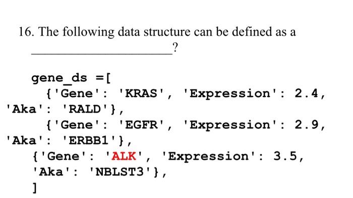 Solved 16. The following data structure can be defined as a | Chegg.com