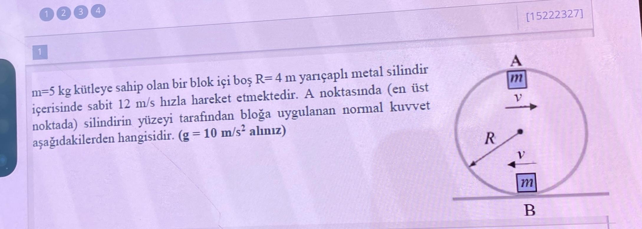Solved (1) 34[15222327]1m=5kg ﻿kütleye sahip olan bir blok | Chegg.com