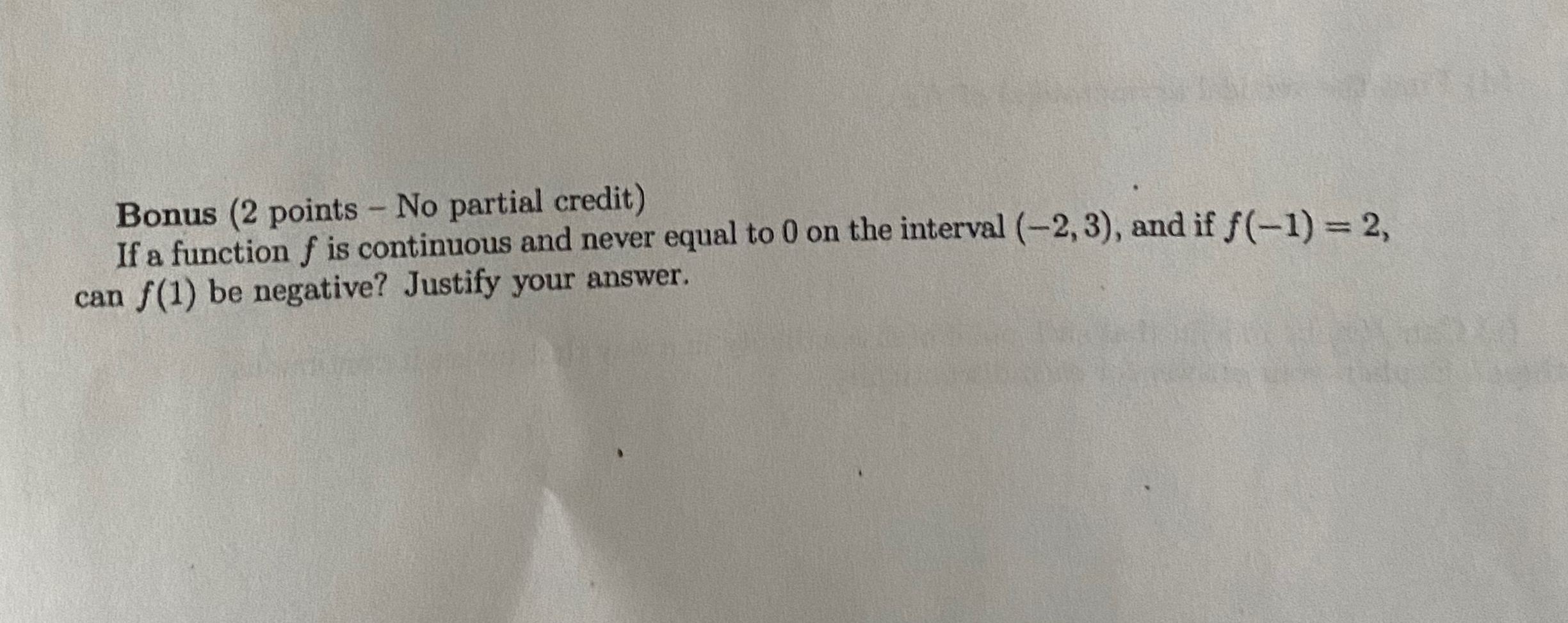 Solved Bonus (2 ﻿points - ﻿No partial credit)If a function f | Chegg.com