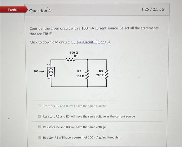 Solved Consider the given circuit with a 100 mA current | Chegg.com