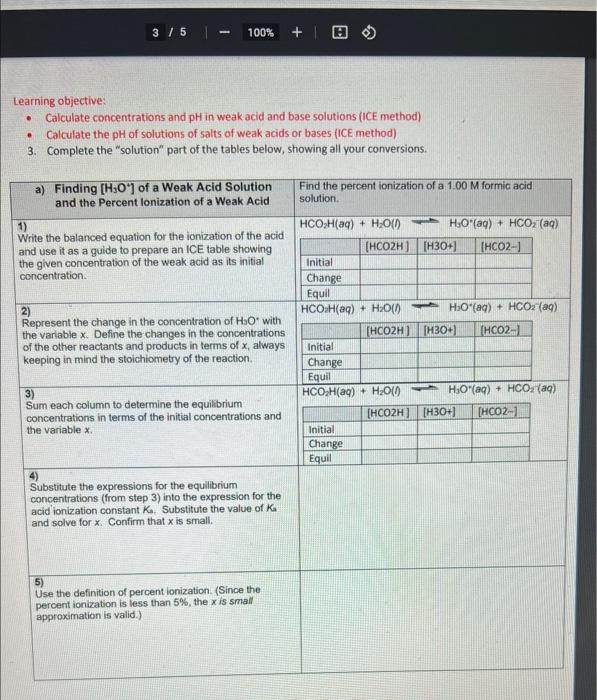 Solved Learning objective: - Calculate concentrations and oH | Chegg.com