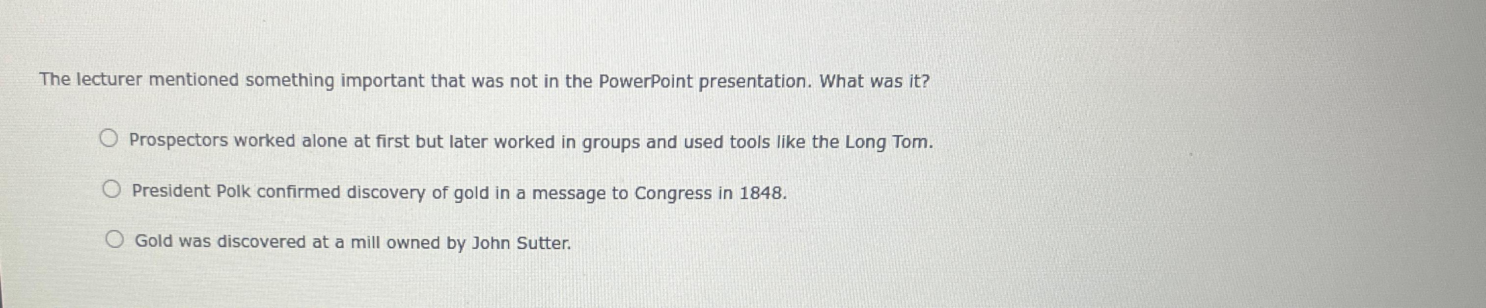 Solved The lecturer mentioned something important that was | Chegg.com