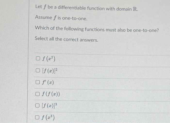 Solved Let f be a differentiable function with domain R. | Chegg.com