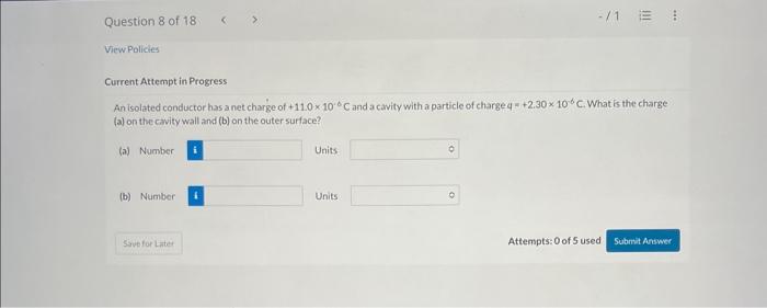 Solved An isolated conductor has a net charge of +11.0×10∘C | Chegg.com