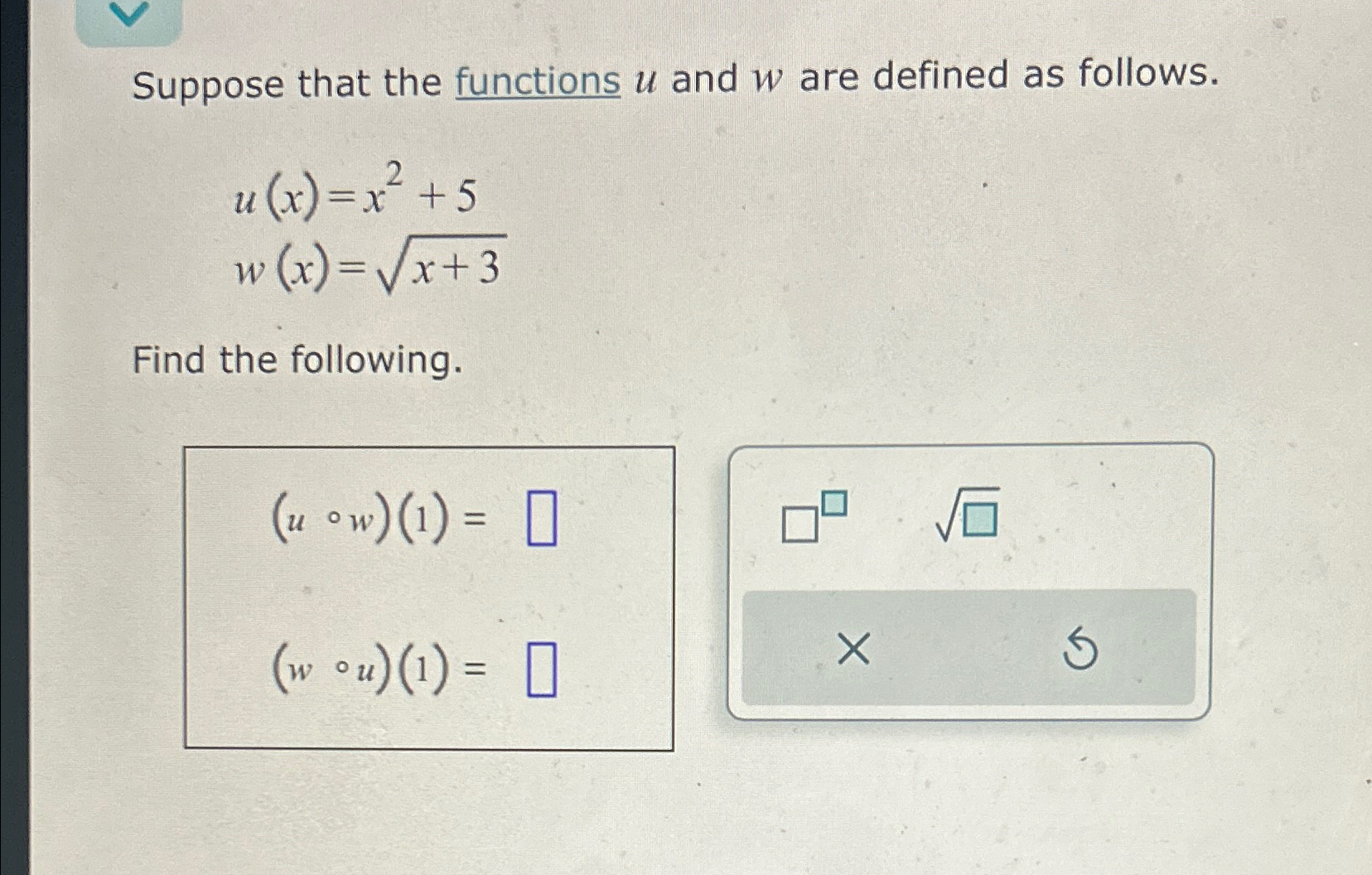 Solved Suppose that the functions u ﻿and w ﻿are defined as | Chegg.com