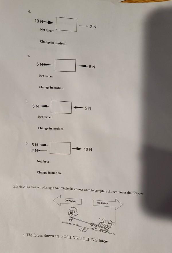 Solved 2. For each diagram, determine the net force acting | Chegg.com