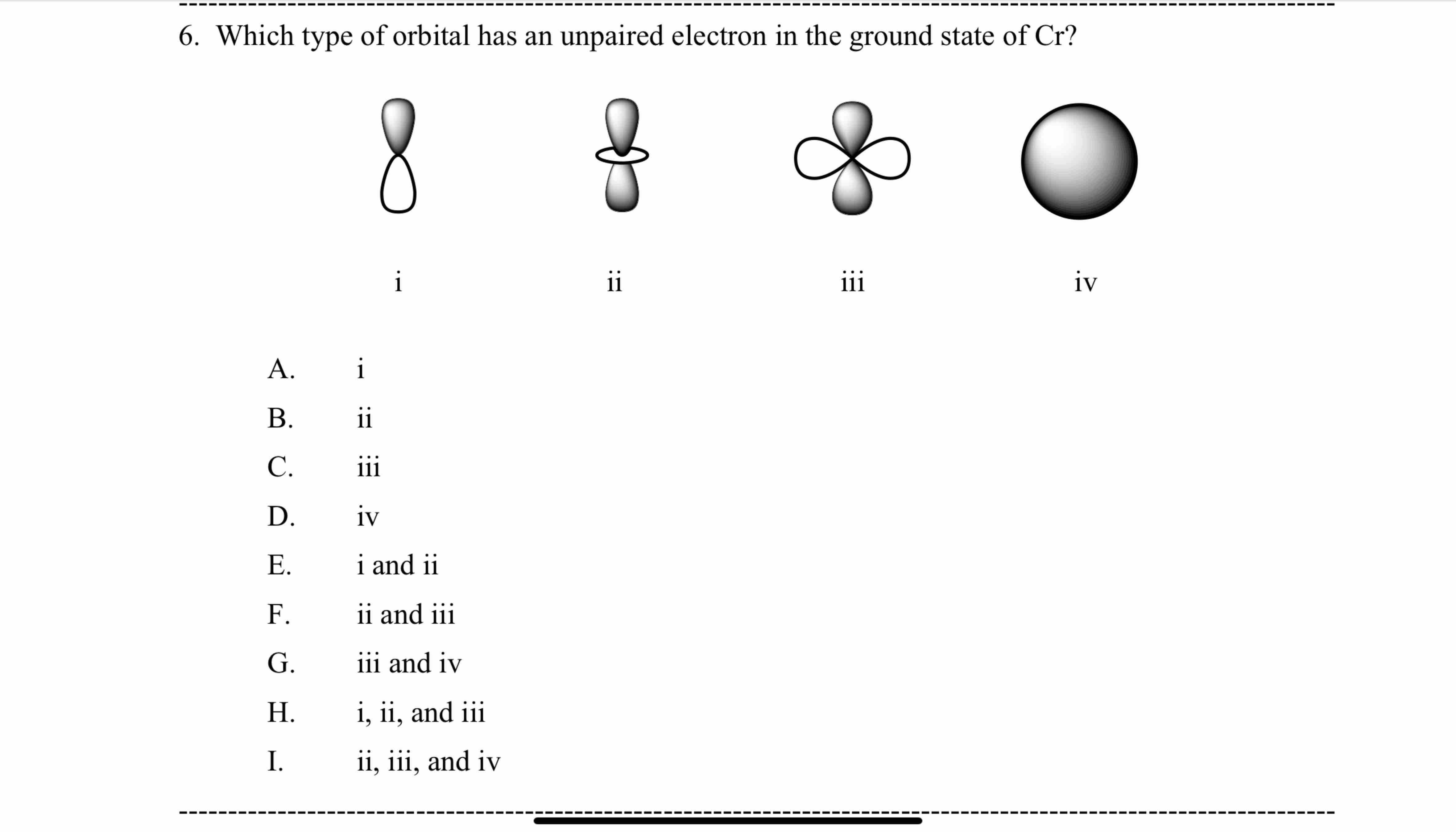 Solved 6. ﻿Which type of orbital has an unpaired electron in | Chegg.com