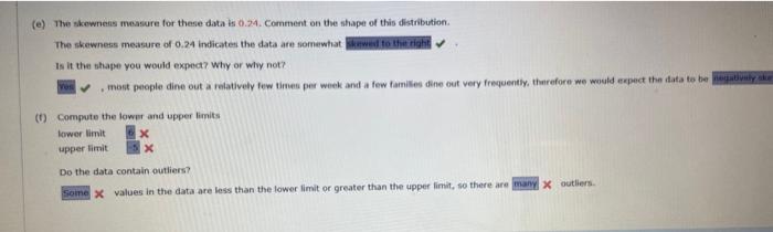 Solved Americans tend to dine out multiple times per week. | Chegg.com