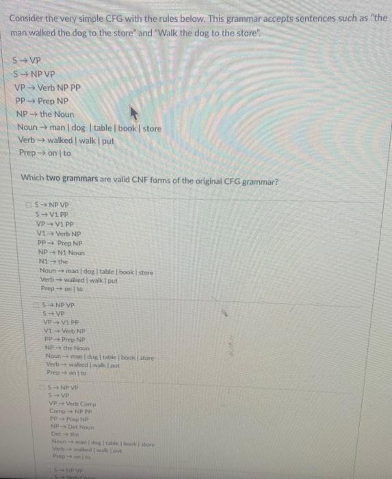 Solved Consider the very simple CFG with the rules below. | Chegg.com