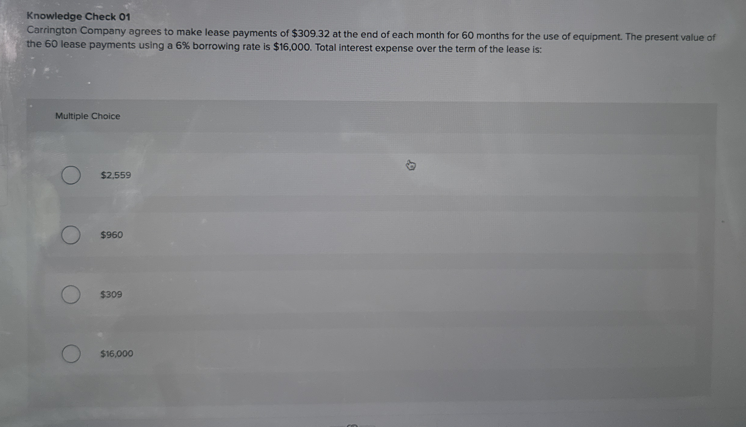 Solved Knowledge Check 01Carrington Company agrees to make | Chegg.com