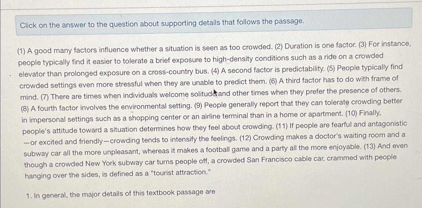 Solved Click on the answer to the question about supporting | Chegg.com
