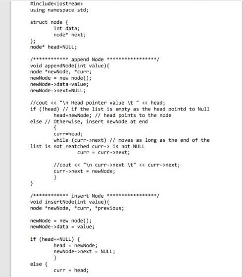 Solved #includeciostream> using namespace std; struct node | Chegg.com