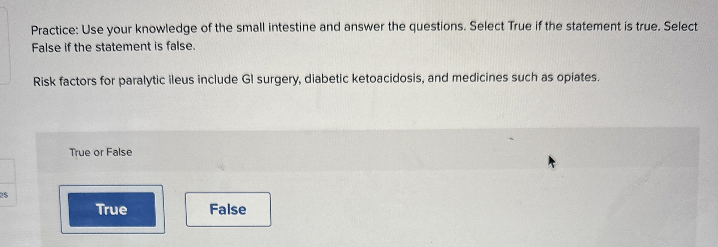 Solved Practice: Use your knowledge of the small intestine | Chegg.com