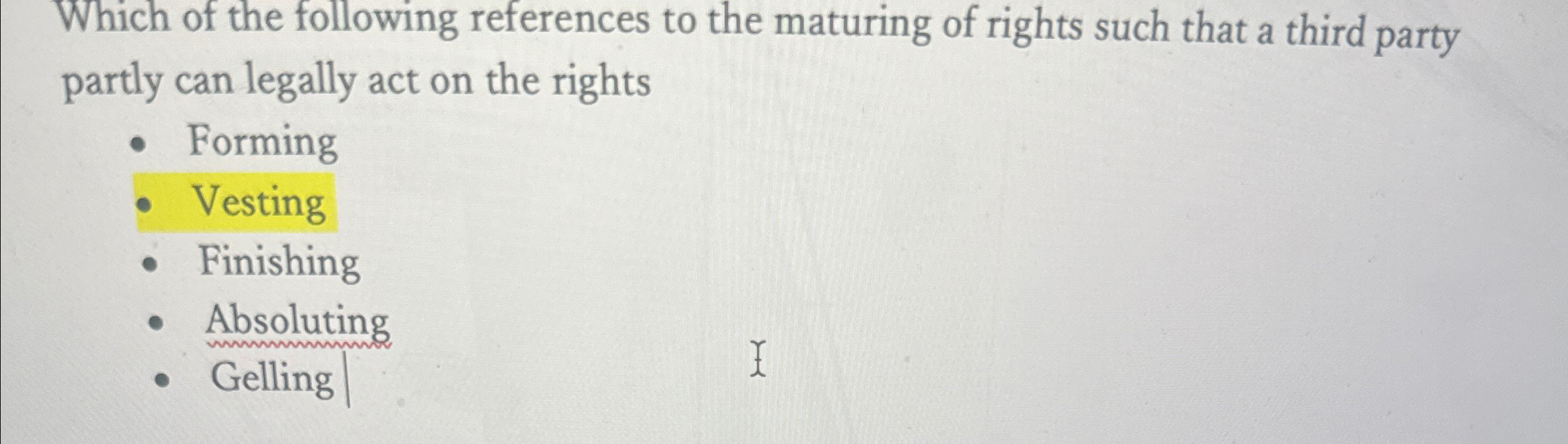 Solved Which of the following references to the maturing of | Chegg.com