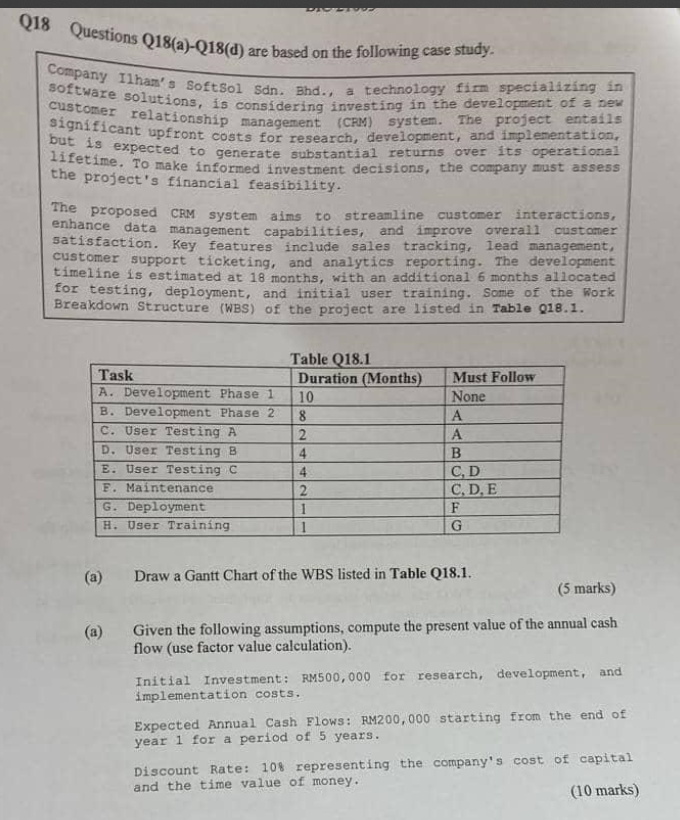 Solved Q18Questions Q18(a)-Q18(d) ﻿are based on the | Chegg.com