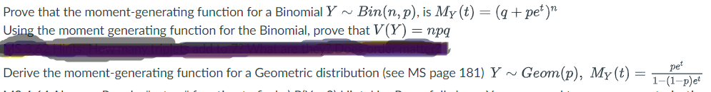 Solved Prove that the moment-generating function for a | Chegg.com