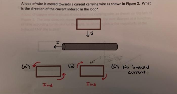 Solved A loop of wire is moved towards a current carrying | Chegg.com