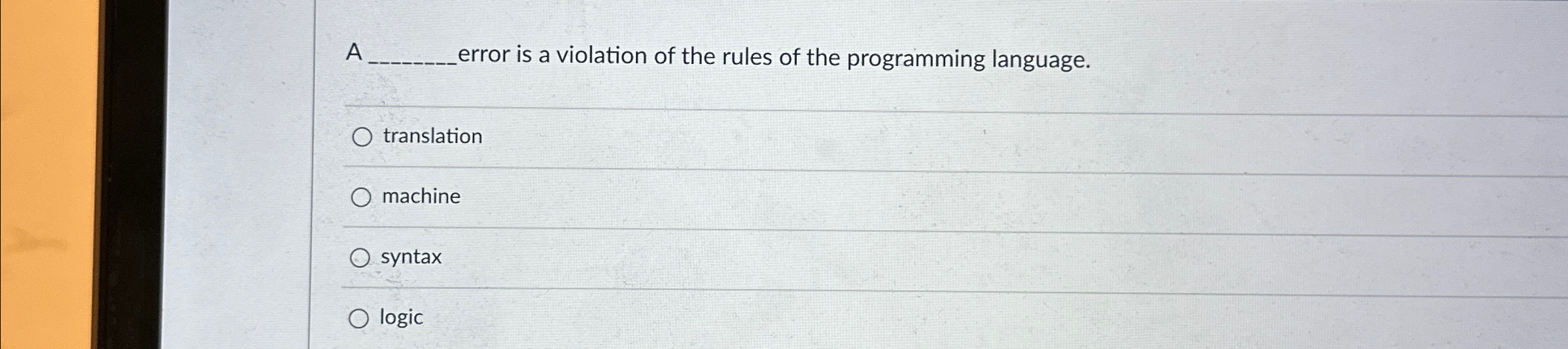 Solved A q, ﻿error is a violation of the rules of the | Chegg.com