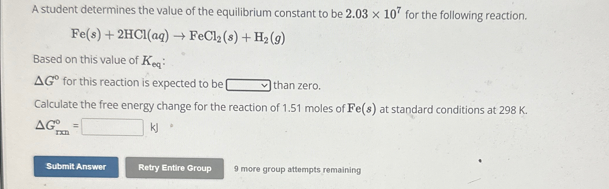 Solved A student determines the value of the equilibrium | Chegg.com