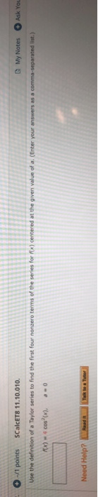 Solved 1. - 1 points CalcETS 11.10.005. My Notes Ask Your | Chegg.com Solved 1. - 1 points CalcETS 11.10.005. My Notes Ask Your | Chegg.com