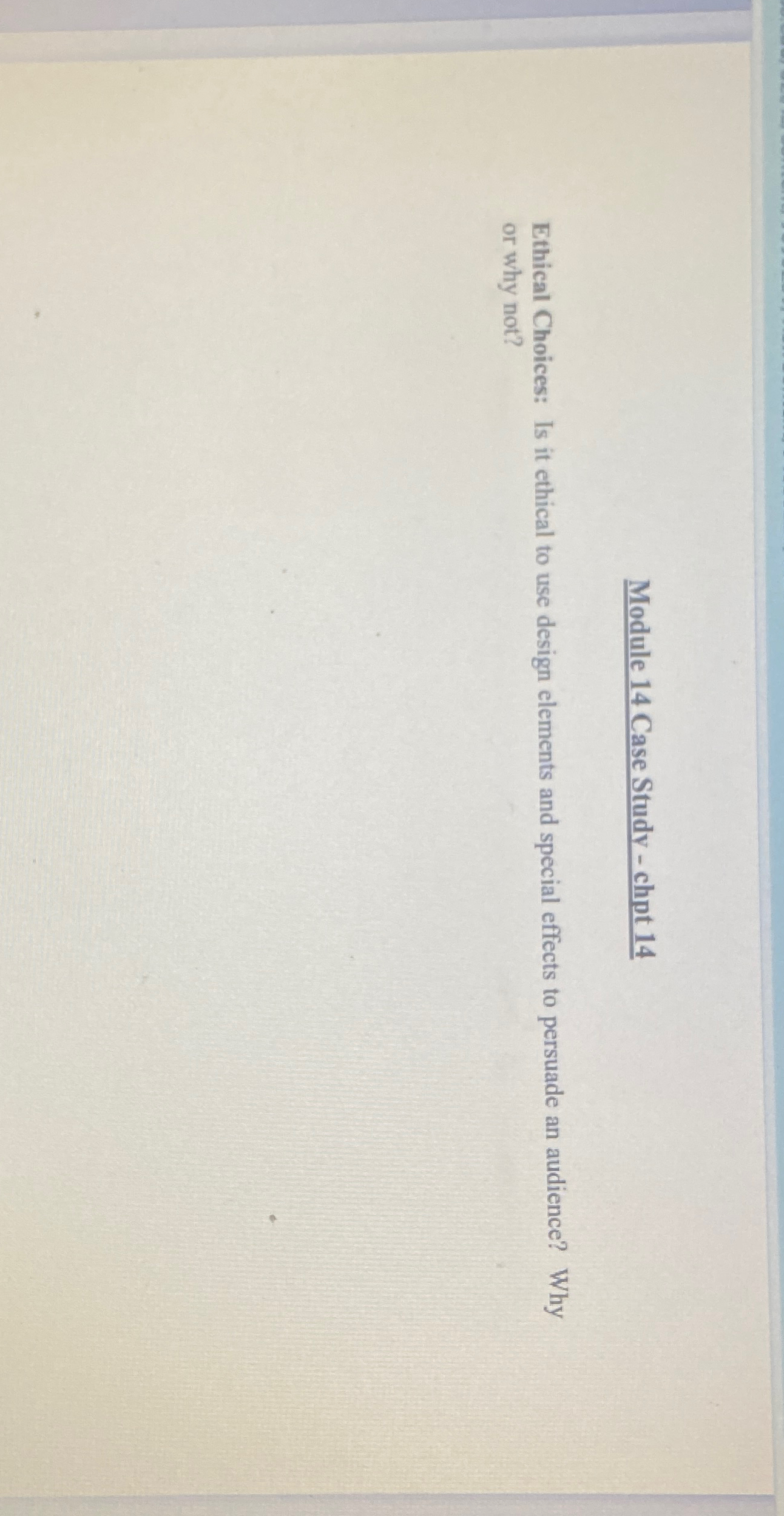 Solved Module 14 ﻿Case Study - ﻿chpt 14Ethical Choices: Is | Chegg.com