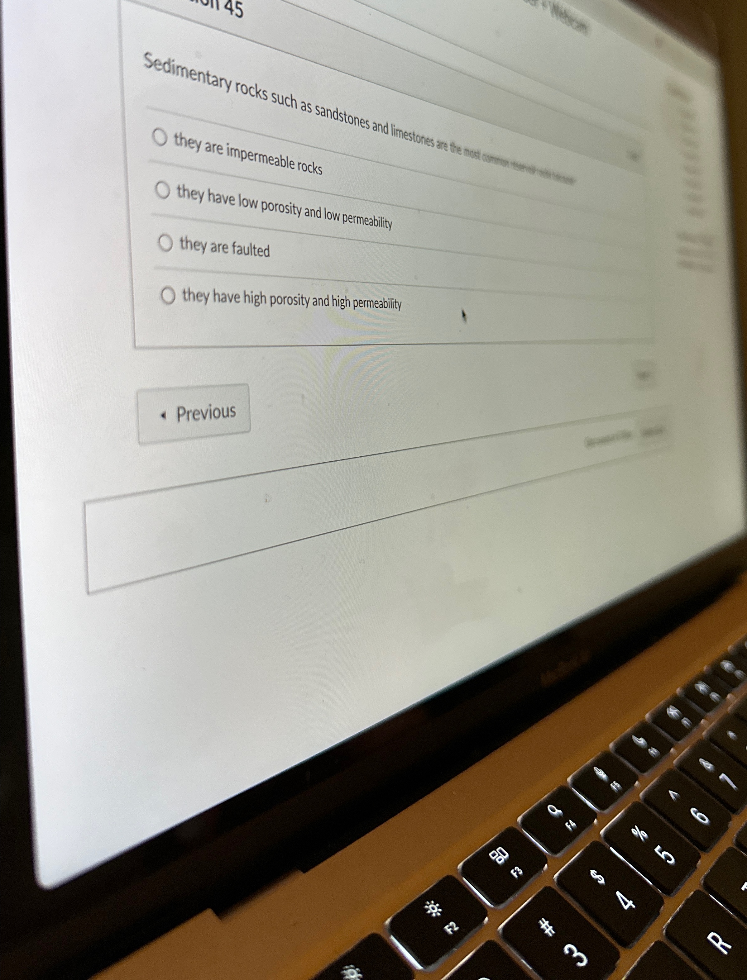Solved Sedimentary rocks such as sathey have low porosity | Chegg.com