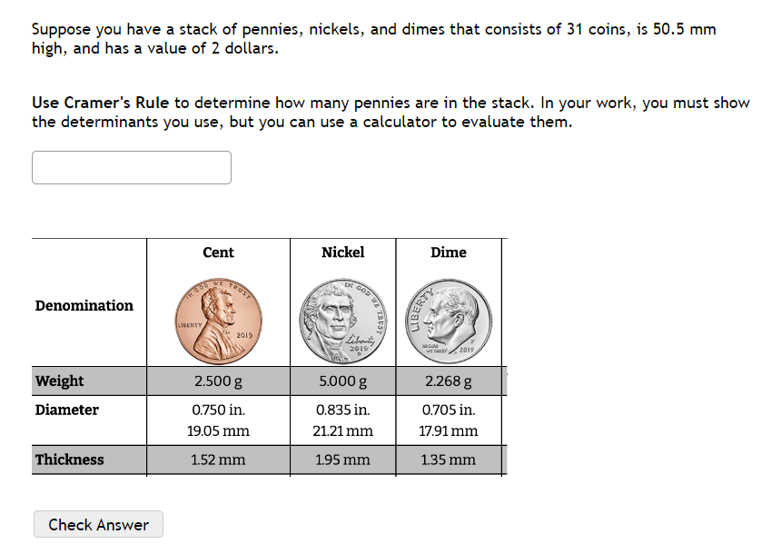 Solved Suppose you have a stack of pennies, nickels, and | Chegg.com