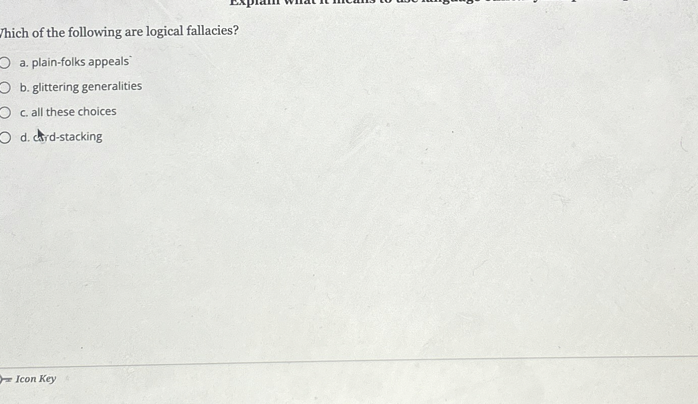 Solved Thich of the following are logical fallacies?a. | Chegg.com