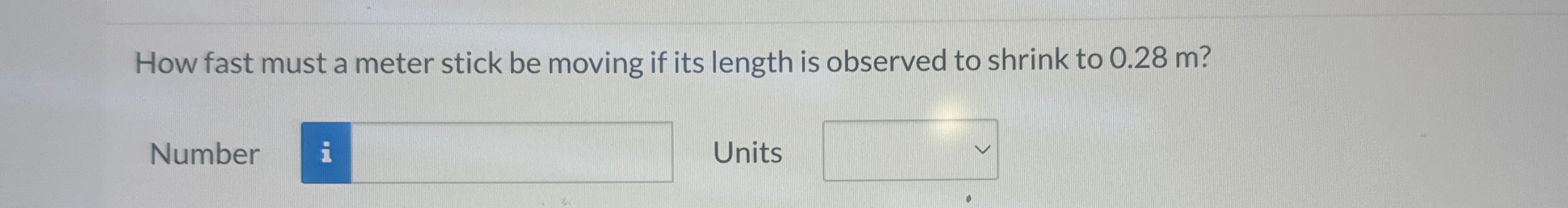 Solved How fast must a meter stick be moving if its length | Chegg.com