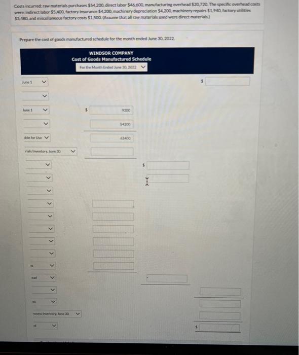 Solved please help me fill out the blanks i left in the cost | Chegg.com