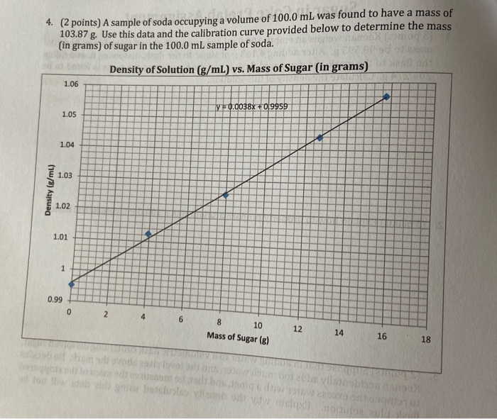 Solved 4. (2 points) A sample of soda occupying a volume of | Chegg.com