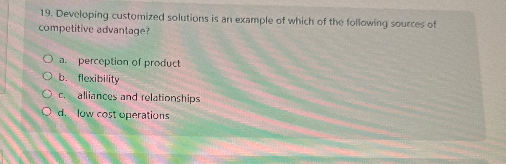 Solved Developing customized solutions is an example of | Chegg.com