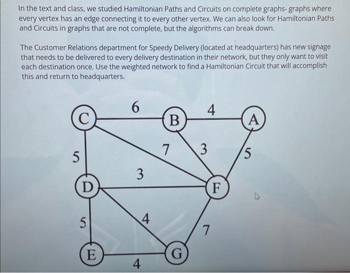 Solved In the text and class, we studied Hamiltonian Paths | Chegg.com