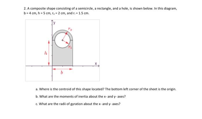 Solved 2. A composite shape consisting of a semicircle, a | Chegg.com
