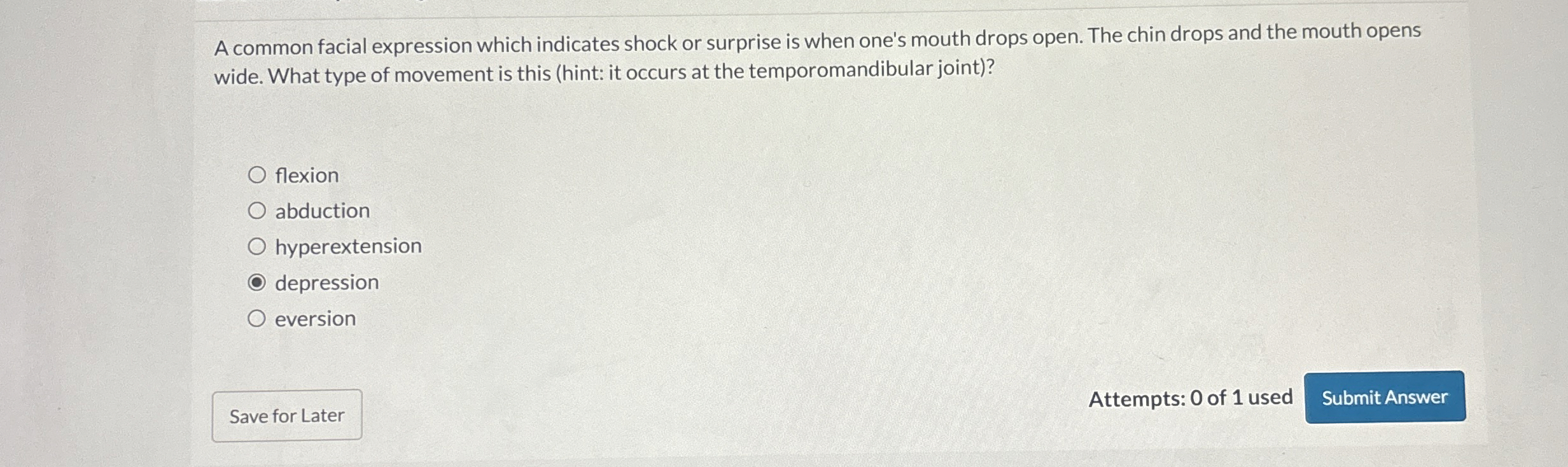 Solved A common facial expression which indicates shock or | Chegg.com