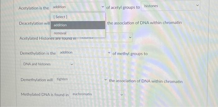 Solved Acetylation is the Deacetylation will of acetyl | Chegg.com
