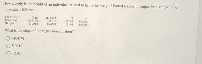 Solved How closely is the height of an individual related to | Chegg.com