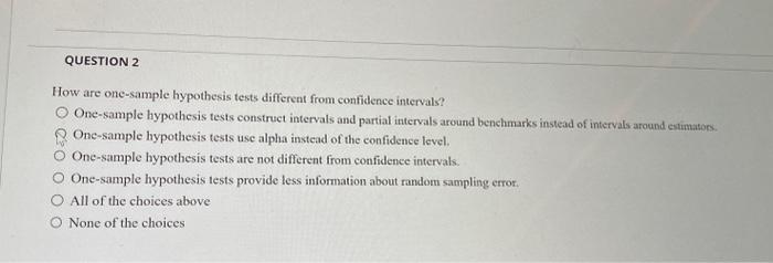 Solved How Are One Sample Hypothesis Tests Different From 3416