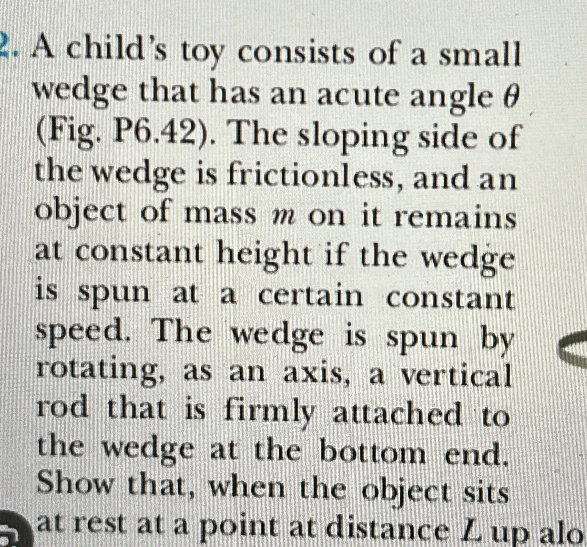 A child's toy consists of a small wedge that has an | Chegg.com