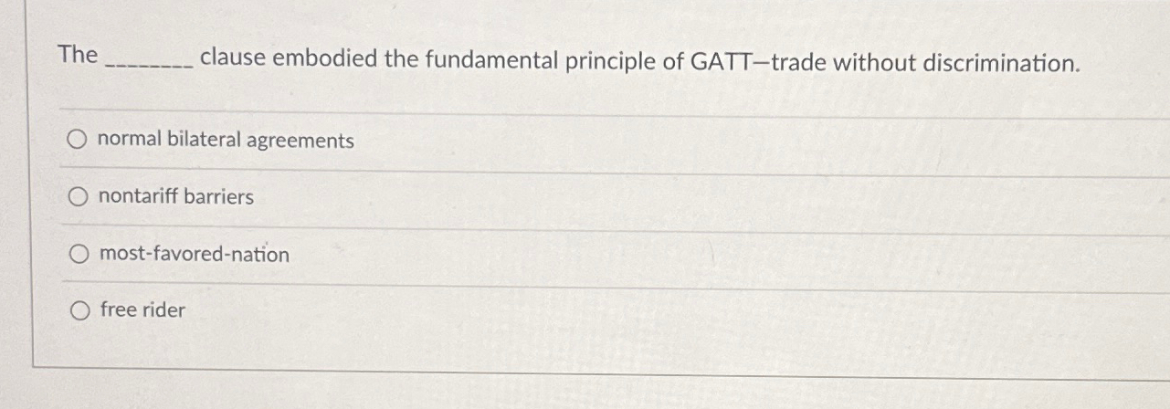 Solved The clause embodied the fundamental principle of | Chegg.com
