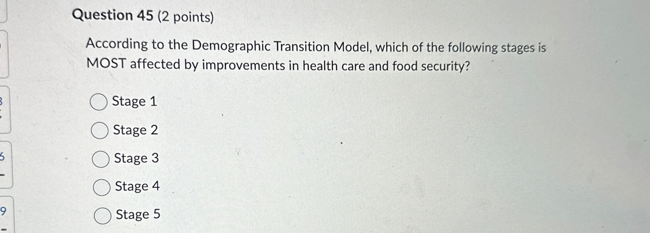 Solved Question 45 (2 ﻿points)According to the Demographic | Chegg.com