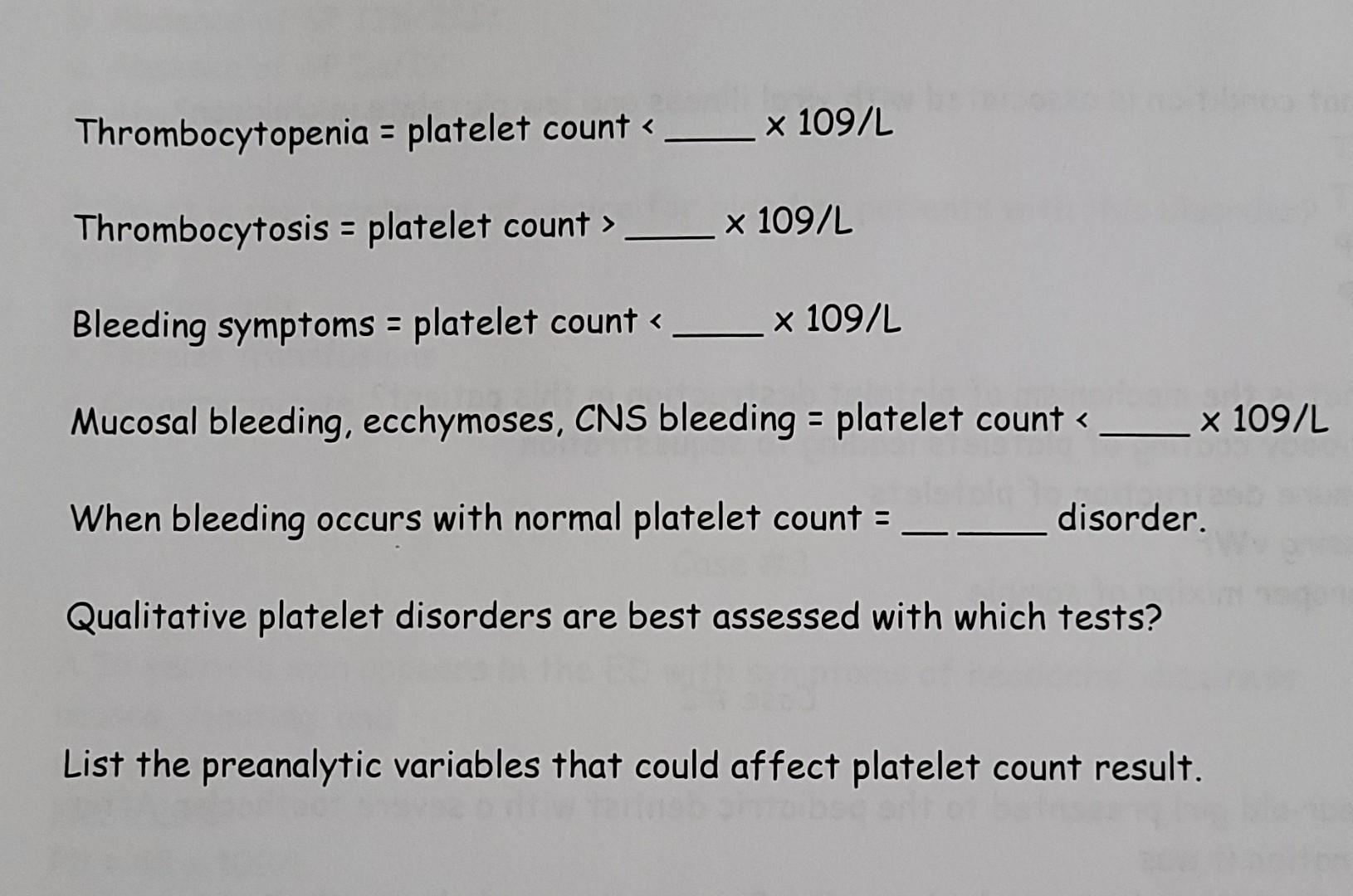 Solved List the preanalytic variables that could affect | Chegg.com