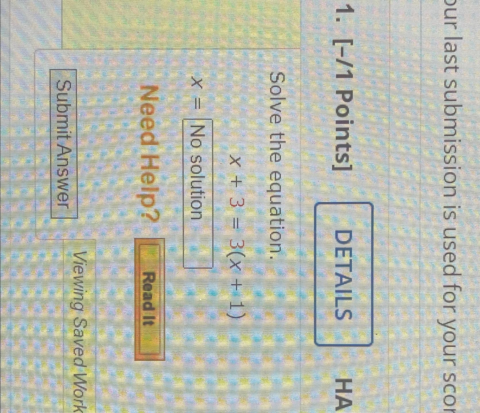 Solved ur last submission is used for your sco[-/1 | Chegg.com