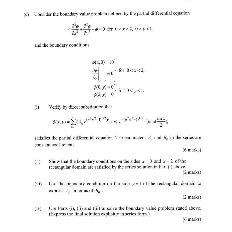 Solved (c) ﻿Consider the boundary value problem defined by | Chegg.com