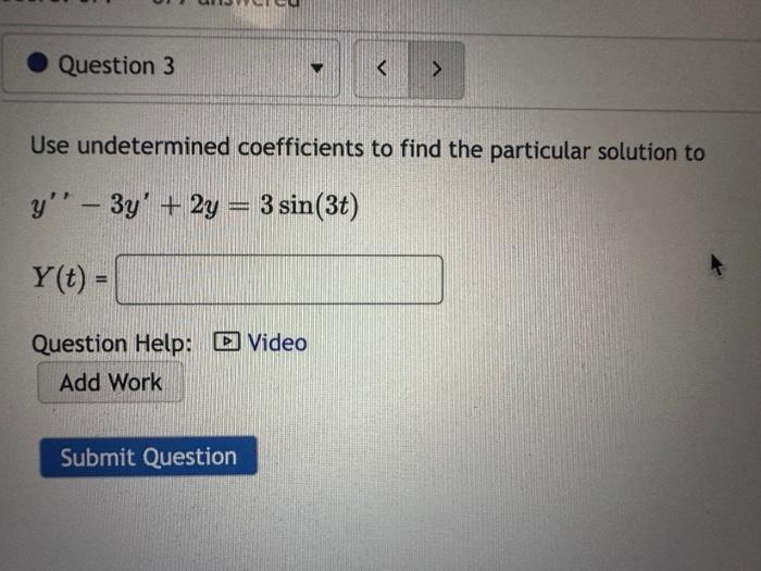 Solved Use undetermined coefficients to find the particular | Chegg.com