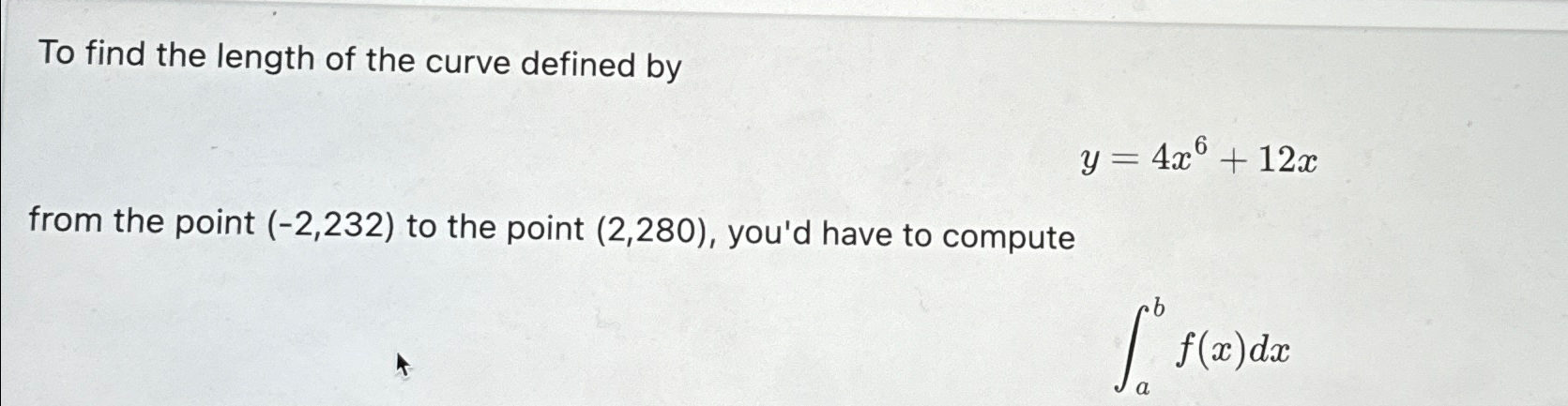 Solved To find the length of the curve defined | Chegg.com