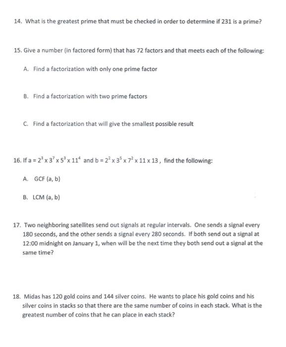 Solved 14. What is the greatest prime that must be checked | Chegg.com